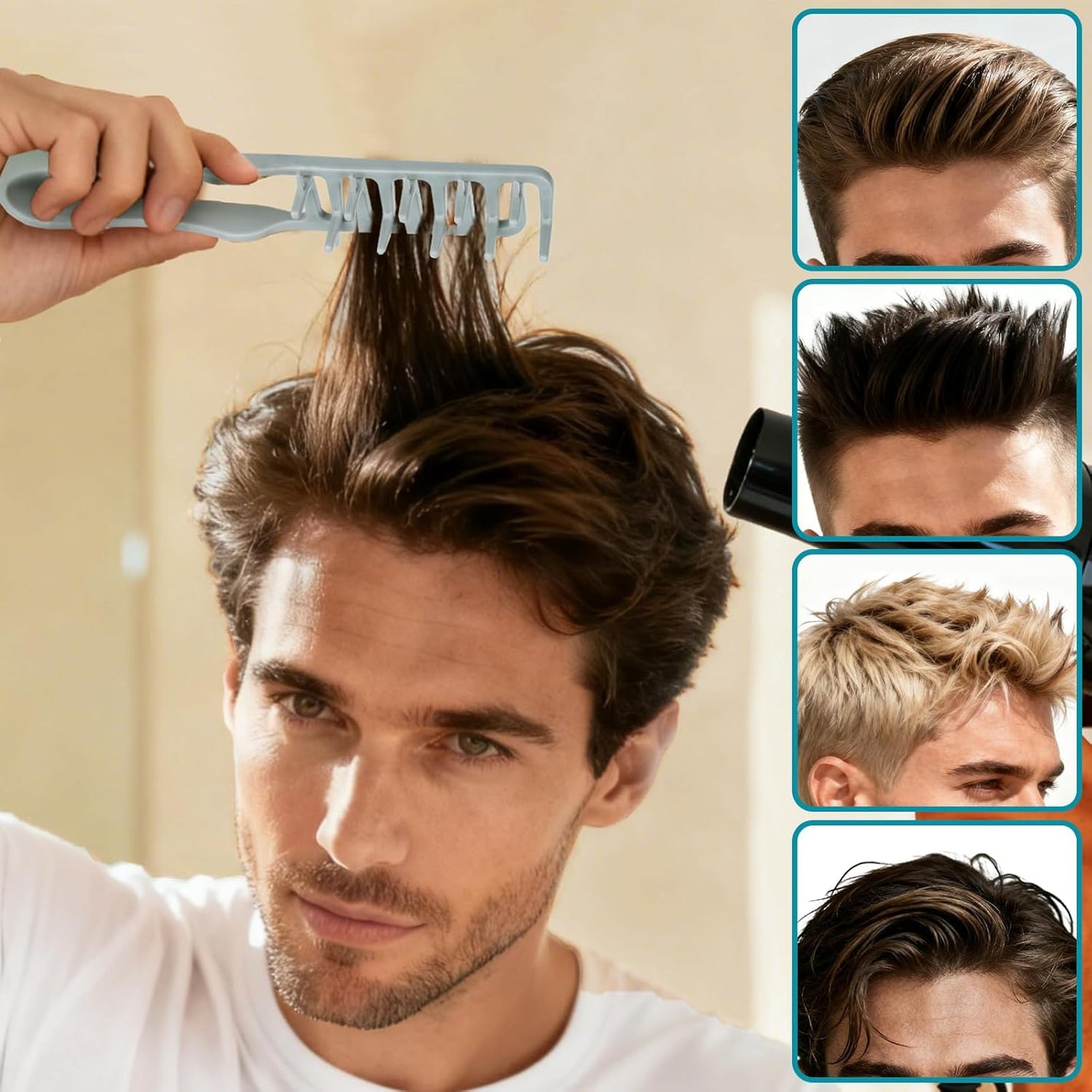 Voluminous Wide-toothed Hair Comb Men's Fluffy Texture – Doresty